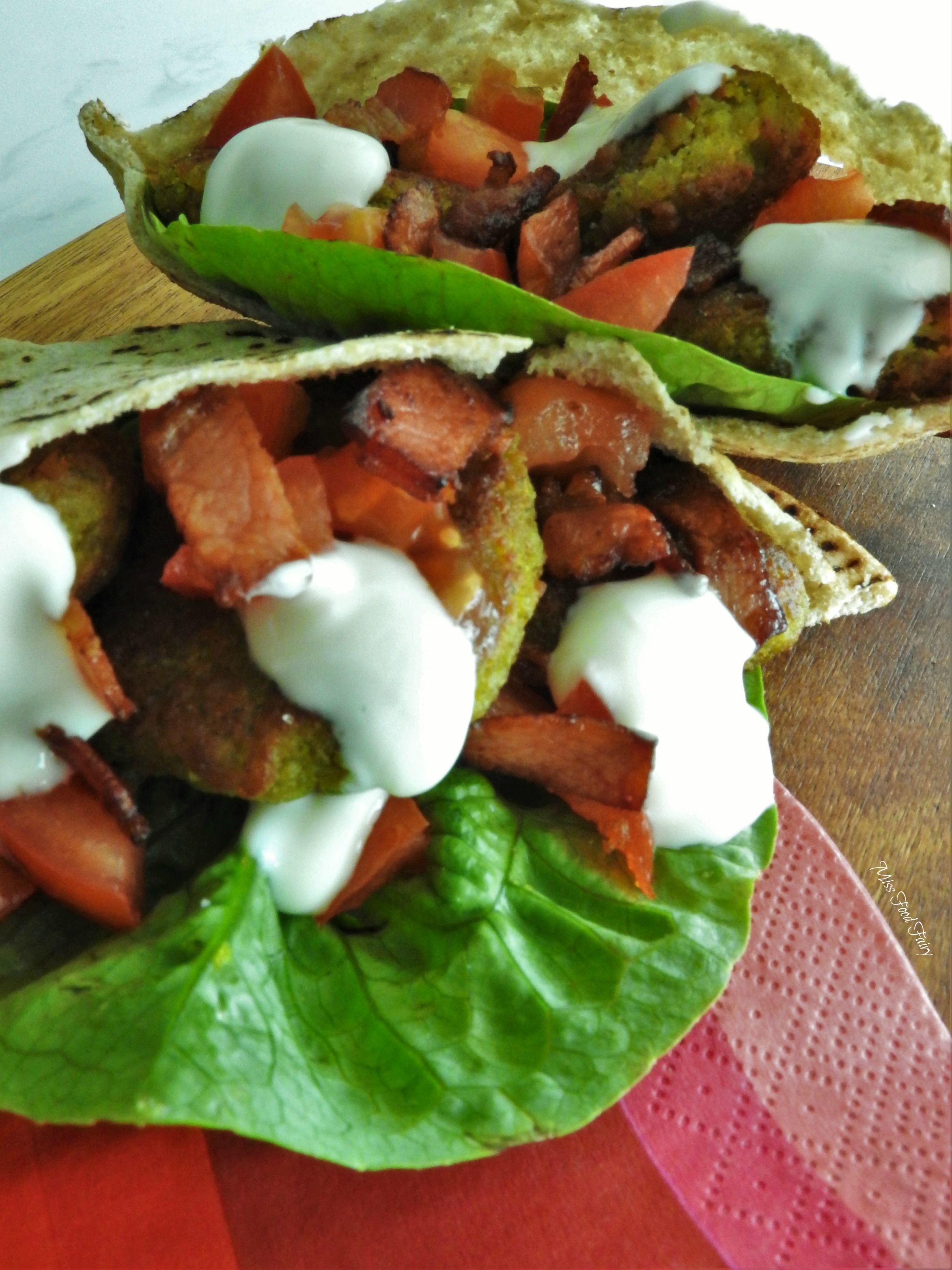 Yellow split pea falafels in pita – Miss Food Fairy